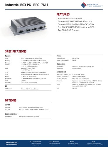 All Estone Technology catalogs and technical brochures