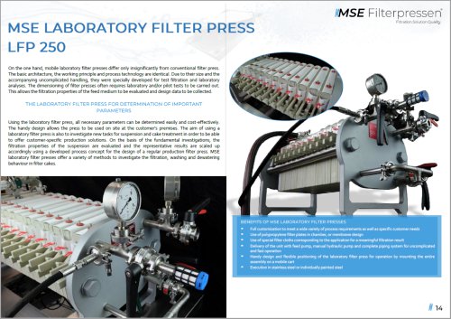 All MSE Filterpressen GmbH catalogs and technical brochures