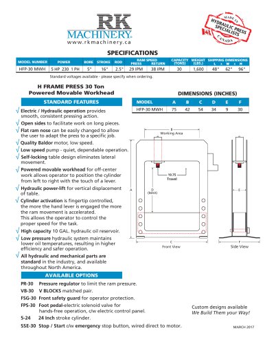 HFP-300 MWH - RK Machinery Ltd - PDF Catalogs | Technical Documentation | Brochure