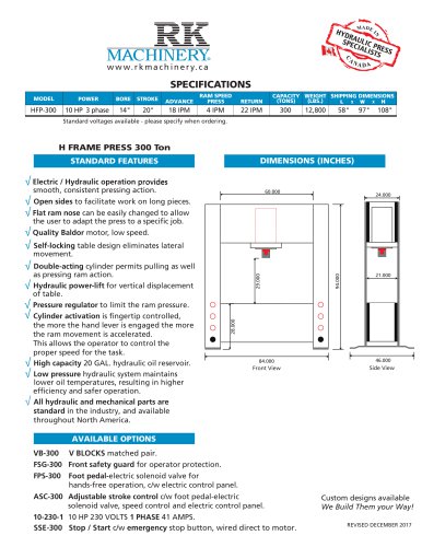 HFP-300 MWH - RK Machinery Ltd - PDF Catalogs | Technical Documentation | Brochure