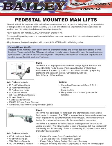 All Bailey lifts catalogs and technical brochures