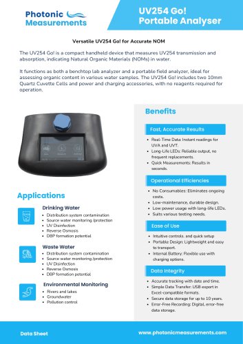 All Photonic Measurements catalogs and technical brochures