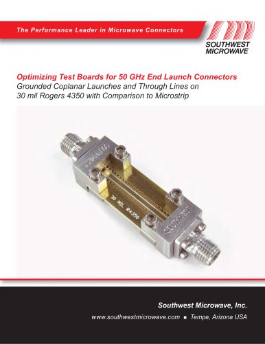 Optimizing Test Boards For 50 GHz End Launch Connectors Microwave 
