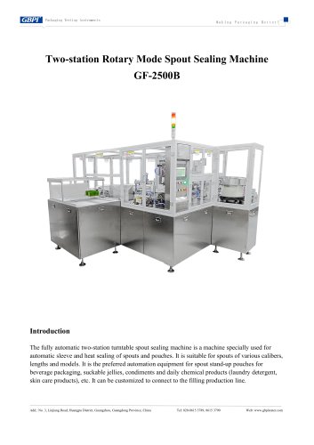 GF-2500B Two-station Rotary Mode Spout Sealing Machine (20260114 ...