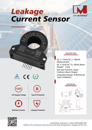IVY Leakage Current Sensor MD0630T01A-Z - IVY METERING - PDF Catalogs | Technical Documentation ...