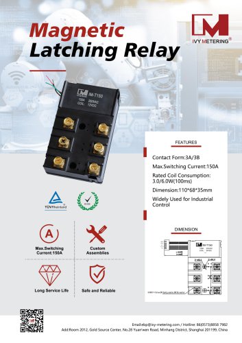 IVY Motor Latching Relay IM-M1201T - IVY METERING - PDF Catalogs | Technical Documentation ...