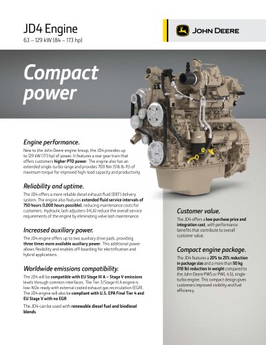 All JOHN DEERE POWER SYSTEMS catalogs and technical brochures