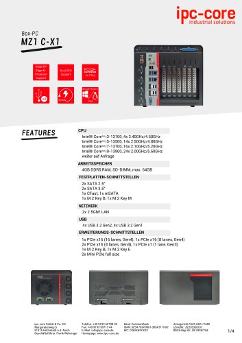 All Ipc-core GmbH u. Co. KG catalogs and technical brochures