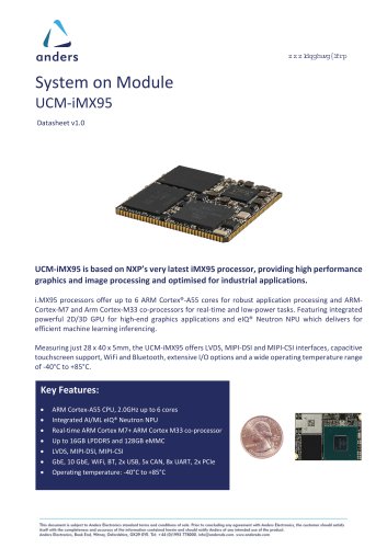 All Anders Electronics catalogs and technical brochures