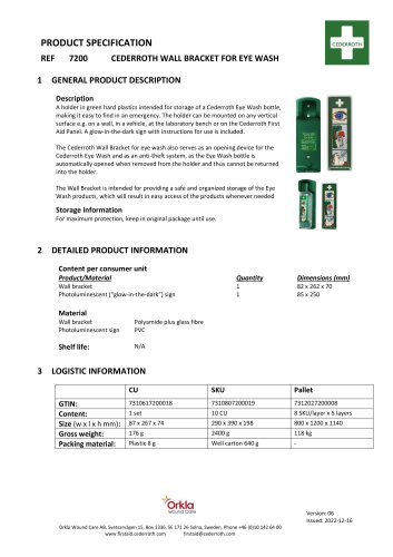 All Cederroth catalogs and technical brochures