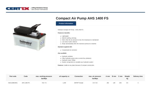 All Certex Bridon Lifting Systems catalogs and technical brochures