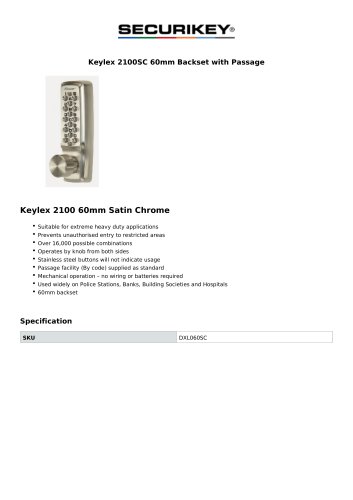 High Security Deep Key Filing System - Securikey - PDF Catalogs ...