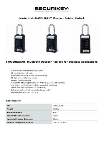 Master Lock 90DSPT Gun Lock Keyed Trigger Lock - Securikey - PDF ...