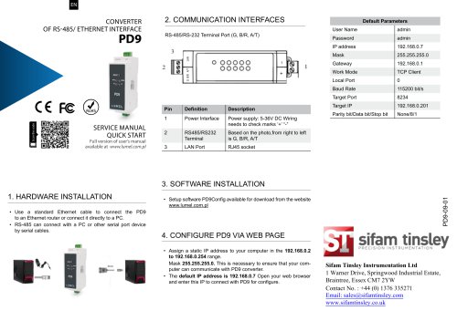 All Sifam Tinsley catalogs and technical brochures