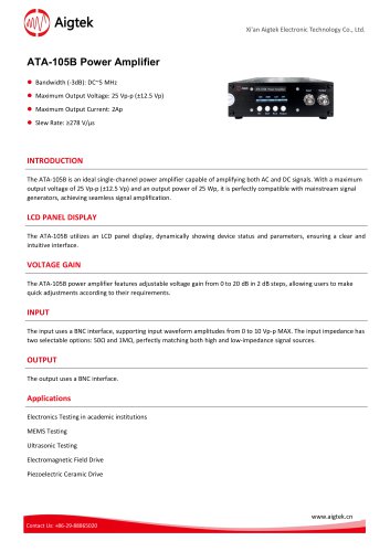 ATA-8061 RF Power Amplifier - Xi'an Aigtek Electronic Technology Co., Ltd. - PDF Catalogs ...