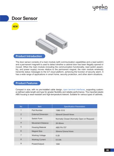 Door Sensor (with Wire) - Wenzhou Yeeka Lock Technology Co., Ltd. - PDF Catalogs | Technical ...