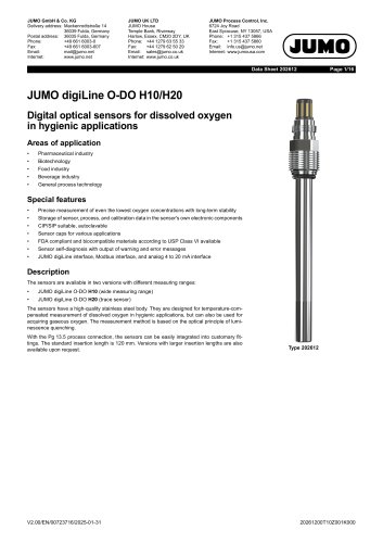 All JUMO Process Control, Inc. catalogs and technical brochures