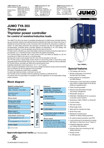 All JUMO Process Control, Inc. catalogs and technical brochures
