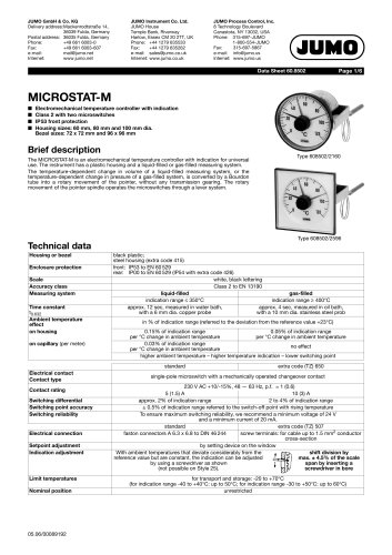 All JUMO Process Control, Inc. catalogs and technical brochures