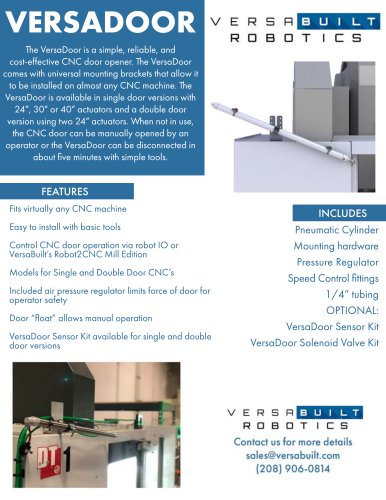ROBOT2CNC - VersaBuilt Robotics - PDF Catalogs | Technical Documentation | Brochure