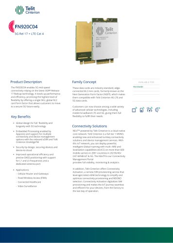 LE310Q1 - Telit - PDF Catalogs | Technical Documentation | Brochure