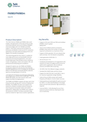 LE910Q1 - Telit - PDF Catalogs | Technical Documentation | Brochure