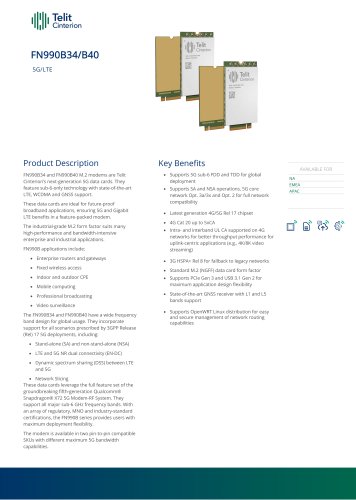 LE910Q1 - Telit - PDF Catalogs | Technical Documentation | Brochure