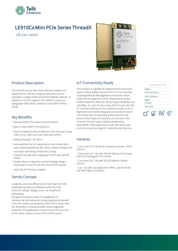 LE310Q1 - Telit - PDF Catalogs | Technical Documentation | Brochure