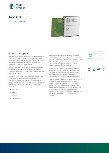 LE910Q1 - Telit - PDF Catalogs | Technical Documentation | Brochure