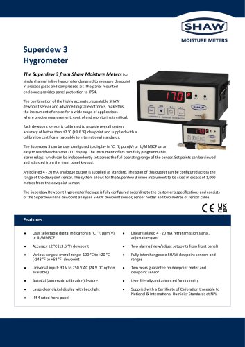 All Shaw Moisture Meters catalogs and technical brochures