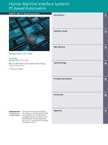 Human Machine Interface Systems/ PC-based Automation - Siemens PC-based ...