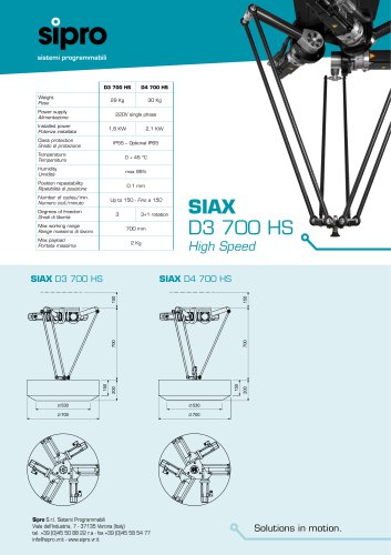 SIAX A100 - Sipro srl - PDF Catalogs | Technical Documentation | Brochure