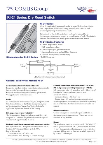 RI-21 Series - The Comus Group - PDF Catalogs | Technical Documentation ...
