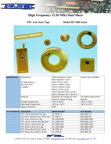 All RFID, Inc. catalogs and technical brochures