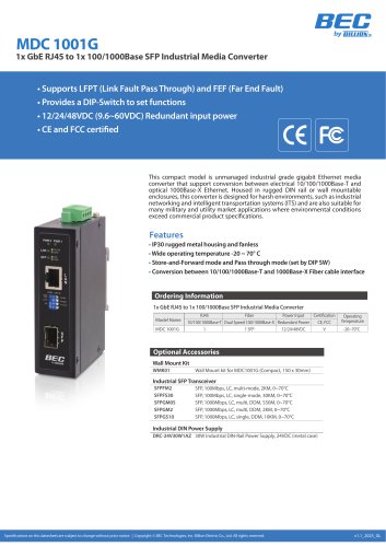 All BEC Technologies catalogs and technical brochures