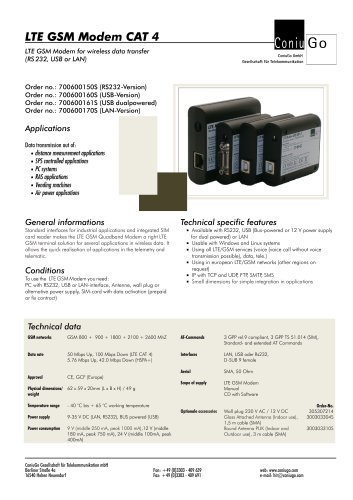 LTE GSM Modem HT CAT 4 - ConiuGo Gesellschaft für Telekommunikation mbH ...