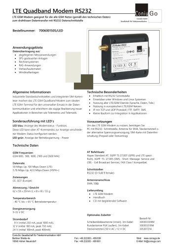LTE GSM Modem HT CAT 4 - ConiuGo Gesellschaft für Telekommunikation mbH ...