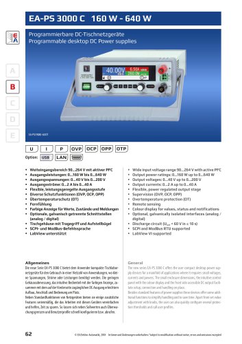 EA-PSI 9000 DT - TPS Elektronik GmbH - PDF Catalogs | Technical Documentation | Brochure