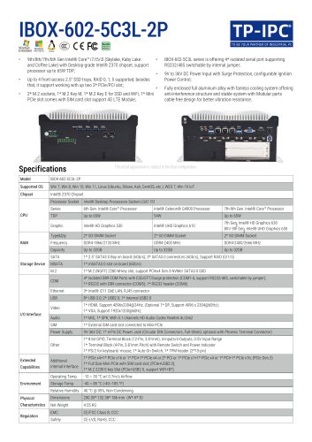 IBOX-602-5C3L - TP-IPC - PDF Catalogs | Technical Documentation | Brochure