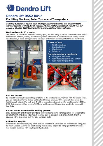 All Dendro Lift AB catalogs and technical brochures