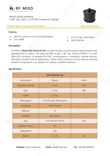 All Chengdu RF Miso Co.,Ltd catalogs and technical brochures