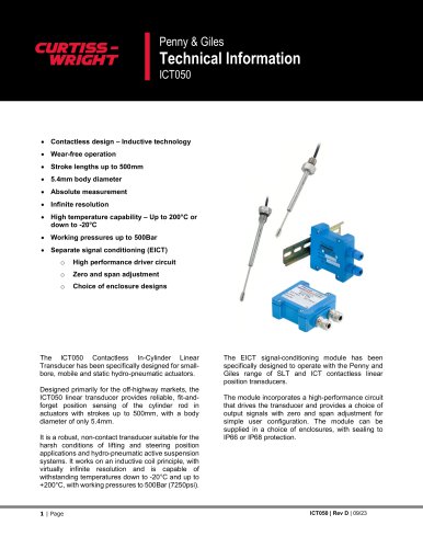All CURTISS-WRIGHT INDUSTRIAL DIVISION catalogs and technical brochures