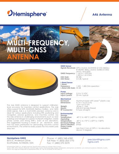 Hemisphere GNSSのすべてのカタログと技術パンフレット