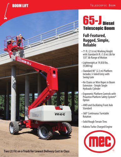All MEC AERIAL WORK PLATFORMS catalogs and technical brochures