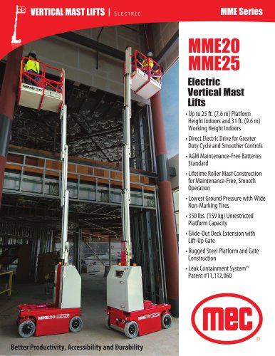 All MEC AERIAL WORK PLATFORMS catalogs and technical brochures