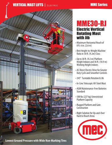 MME20 MME25 Electric Vertical Mast Lifts - MEC AERIAL WORK PLATFORMS ...