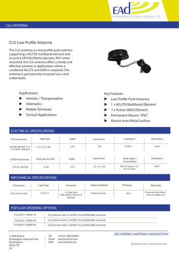 All EAD Embedded Antenna Design Ltd catalogs and technical brochures