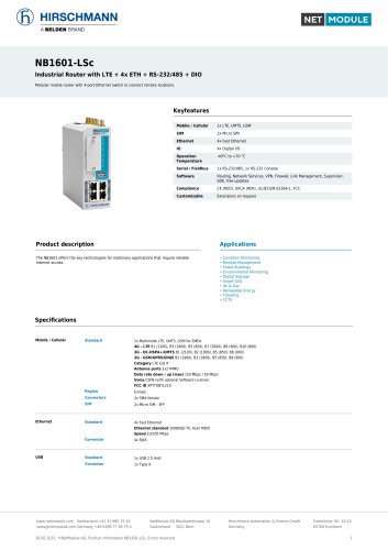 All Net module catalogs and technical brochures