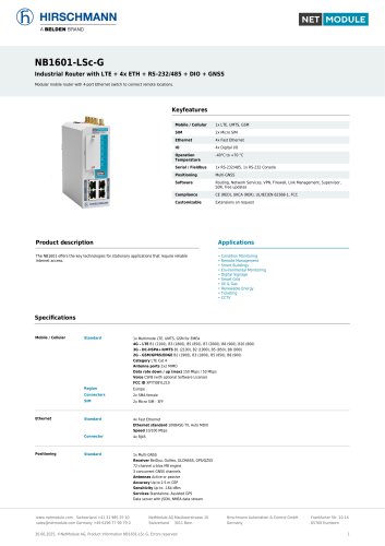 All Net module catalogs and technical brochures