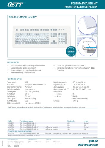 All GETT Asia Ltd. catalogs and technical brochures